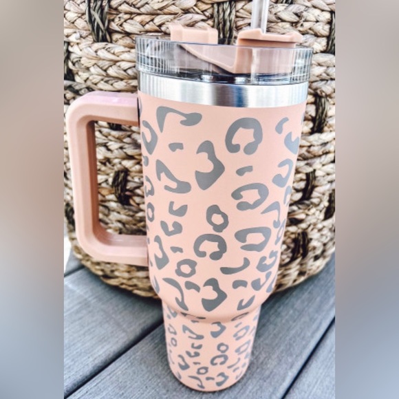 frankie & Lu | Dining | 4 Oz Leopard Quencher Tumbler Stanley Style ...